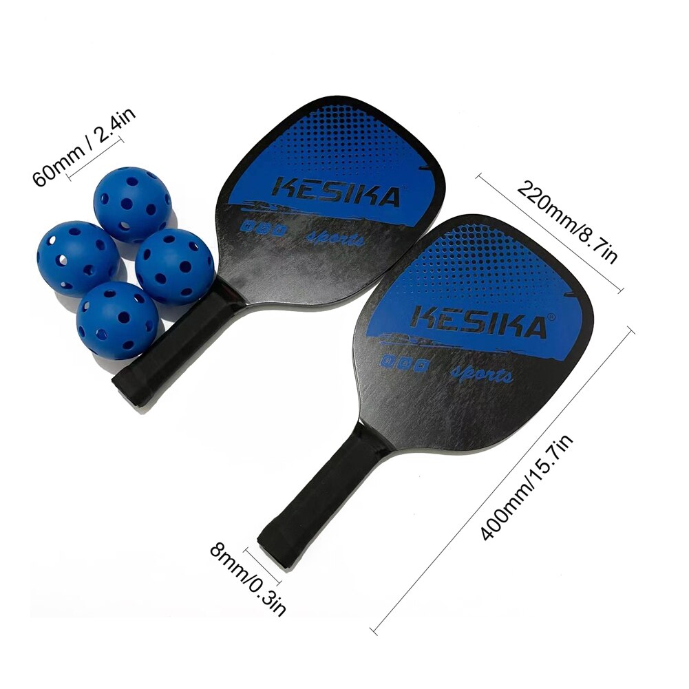 KESIKA Pickleball Paddle Set - 2 Rackets 4 Pickleball Balls with Carry ...
