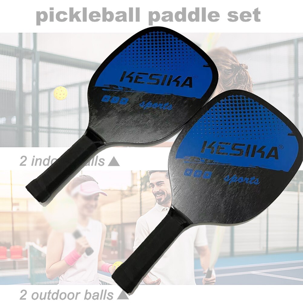 KESIKA Pickleball Paddle Set - 2 Rackets 4 Pickleball Balls with Carry