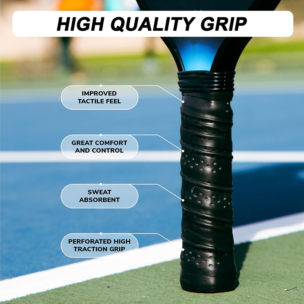 BATON 2 Ultralight Pickleball Paddle Set Carbon Fiber Surface with 4 B ...