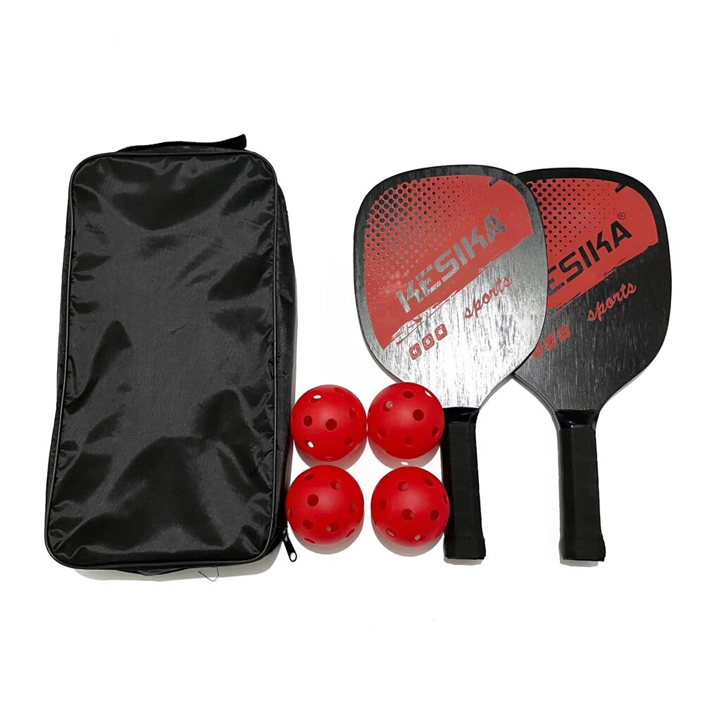 KESIKA Pickleball Paddle Set - 2 Rackets 4 Pickleball Balls with Carry