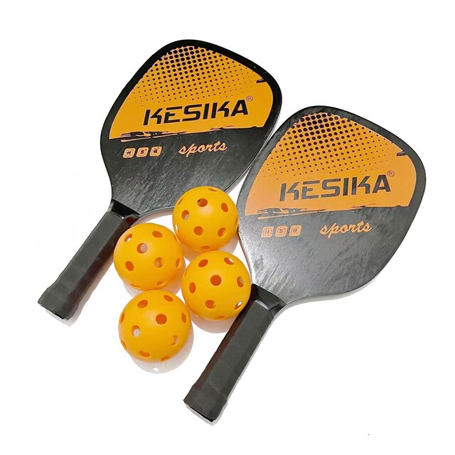 KESIKA Pickleball Paddle Set - 2 Rackets 4 Pickleball Balls with Carry ...
